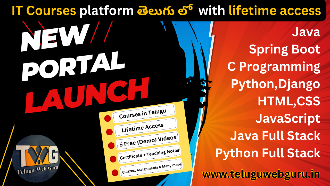 teluguwebguru courses | Best telugu channel to learn IT courses